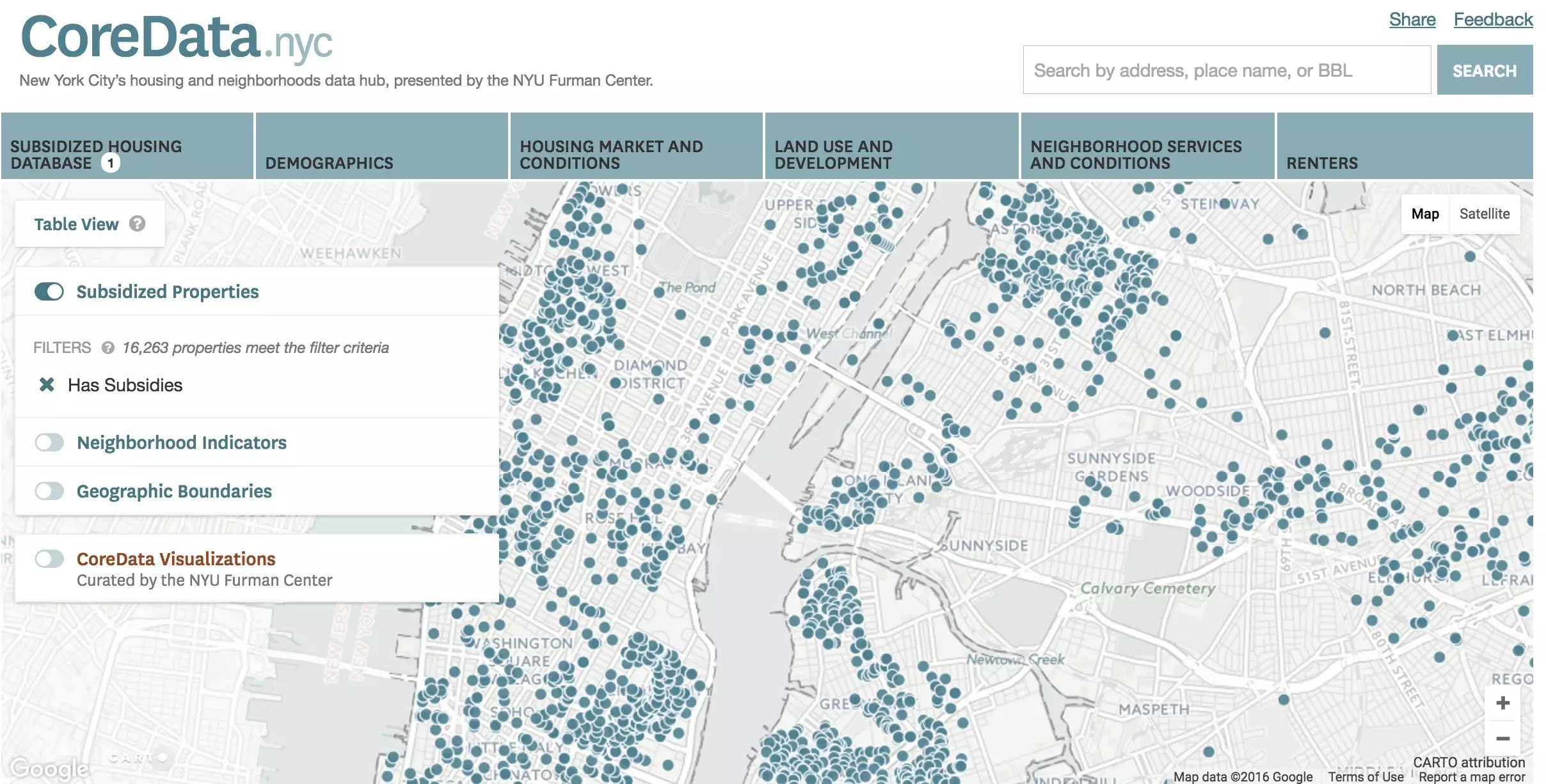 Selle uue kaardi- ja andmetööriistaga saate jälgida taskukohaseid eluasemeid kogu NYC-s 20626_1