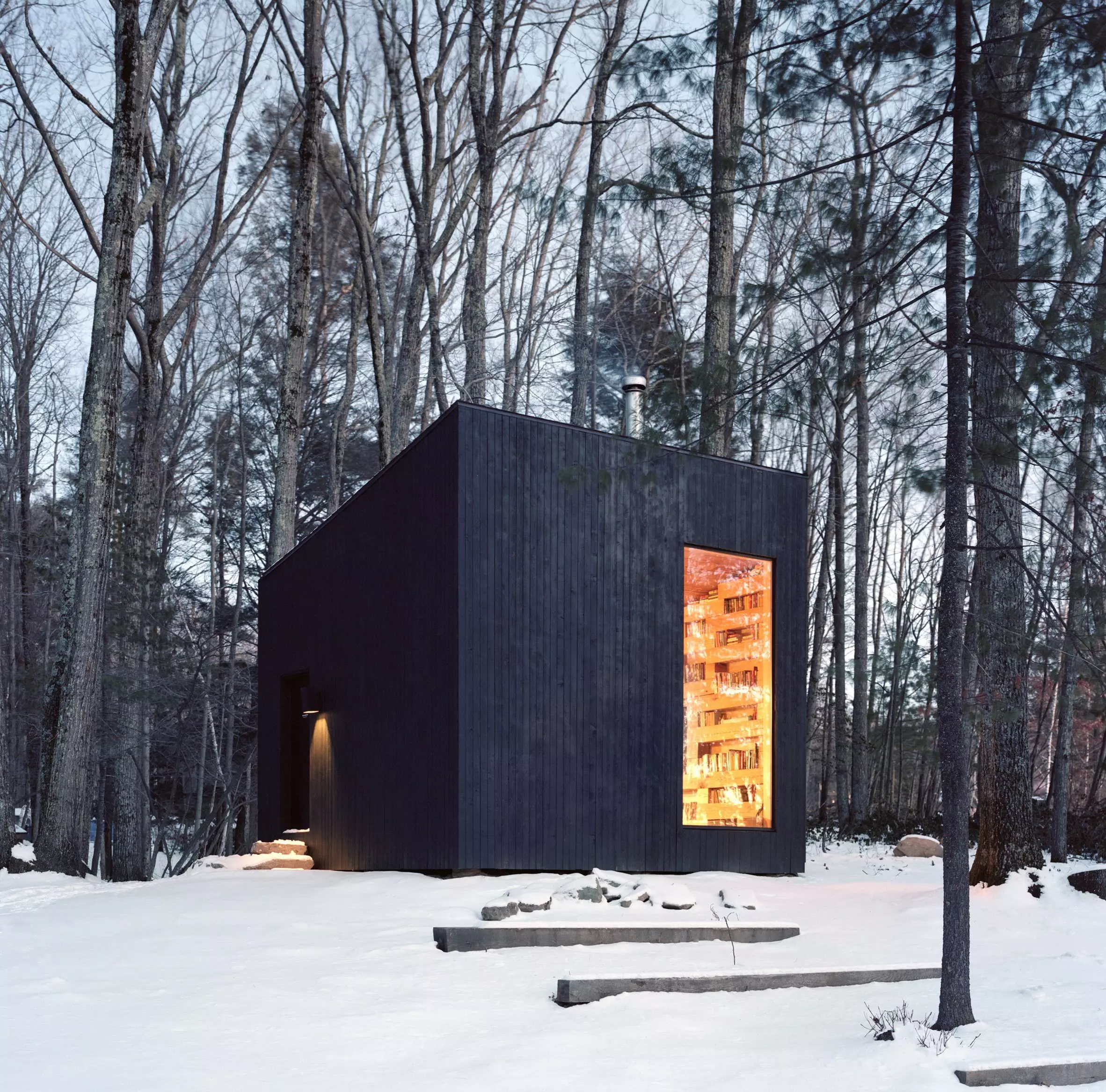Studio Padron tərəfindən minimalist qara qonaq evi, Nyu-York ştatını üslubda işıqlandırır 20689_1