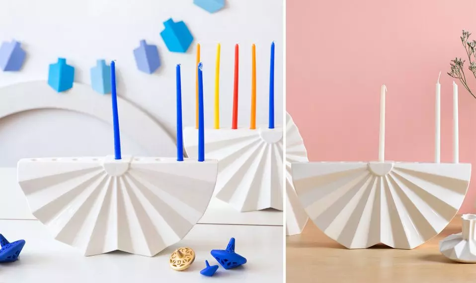 ການອອກແບບ menorah ທີ່ທັນສະໄຫມ, origami menorah, Studio Armadillo