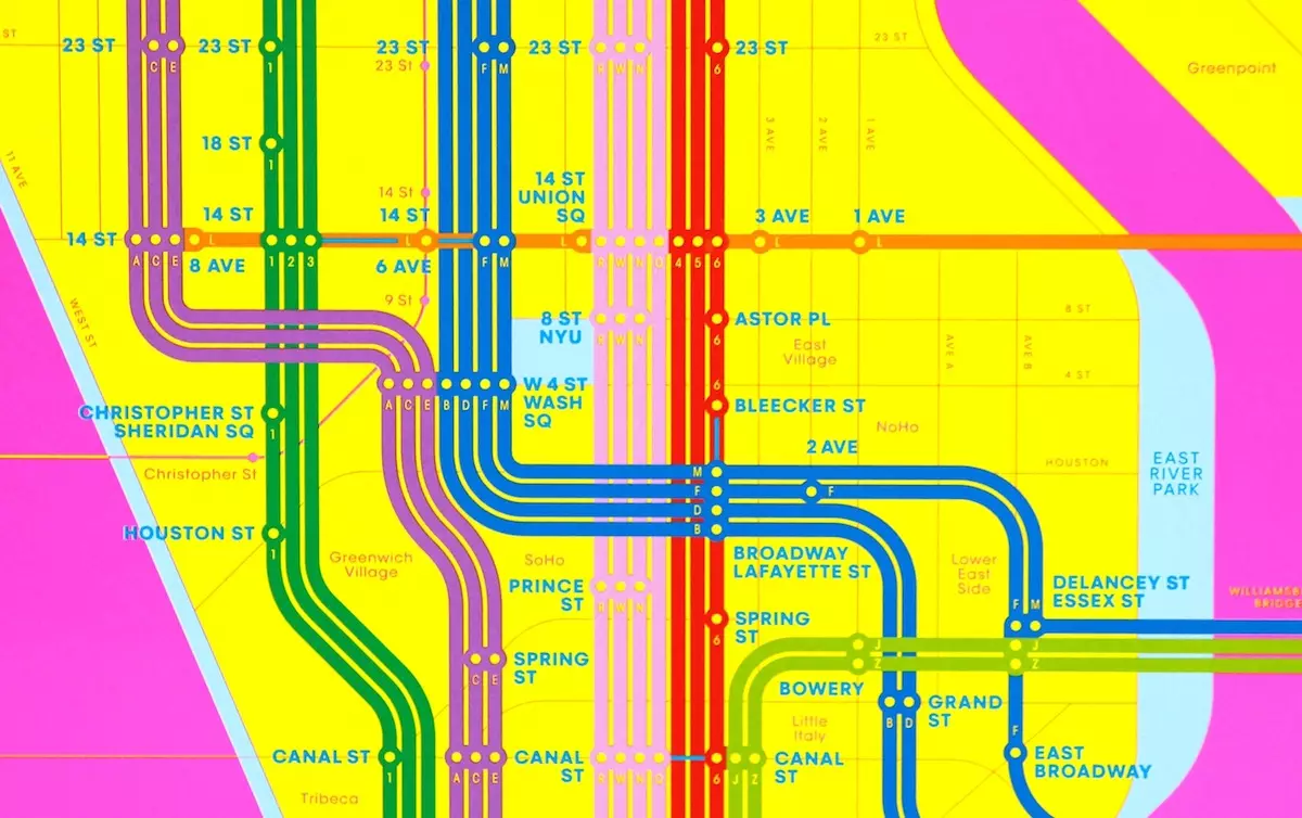 El mapa del metro de color incorrecte de Triboro utilitza l'art com a antídot per a la confusió del metro 20995_1