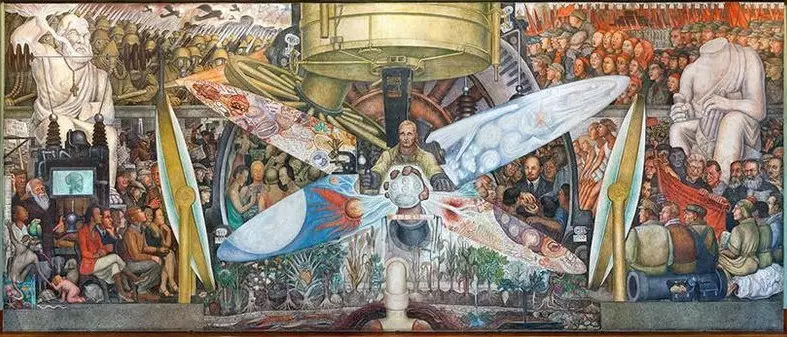 Dem Diego Rivera seng psychedelesch Rockefeller Center Wandmalerei gouf zerstéiert ier et fäerdeg war, 1934 21472_1