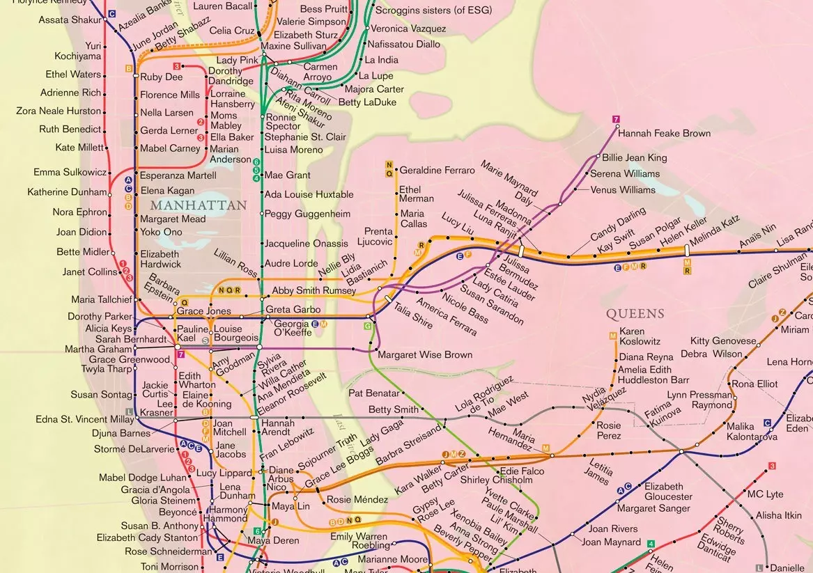 «Горад жанчын» ператварае карту метро ў даніну павагі найвялікшым жанчынам горада 21506_1