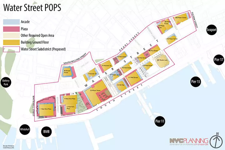 Overstromingsregelgeving kan plannen om openbare ruimtes in Lower Manhattan om te zetten in winkels in de weg staan 21702_1