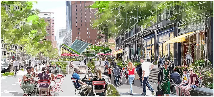 Waterstraat POPS, Alliansie vir Downtown New York, Jessica Lappin, Finansiële Distrik, Waterstraat Arcade, Gemeenskapsraad 1, MAS, Soneringsvoorstel, Departement Stadsbeplanning, Waterstraat Subdistrict, Rudin Management Co., RXR Realty, Brookfield Property Partners, Gale Brewer,