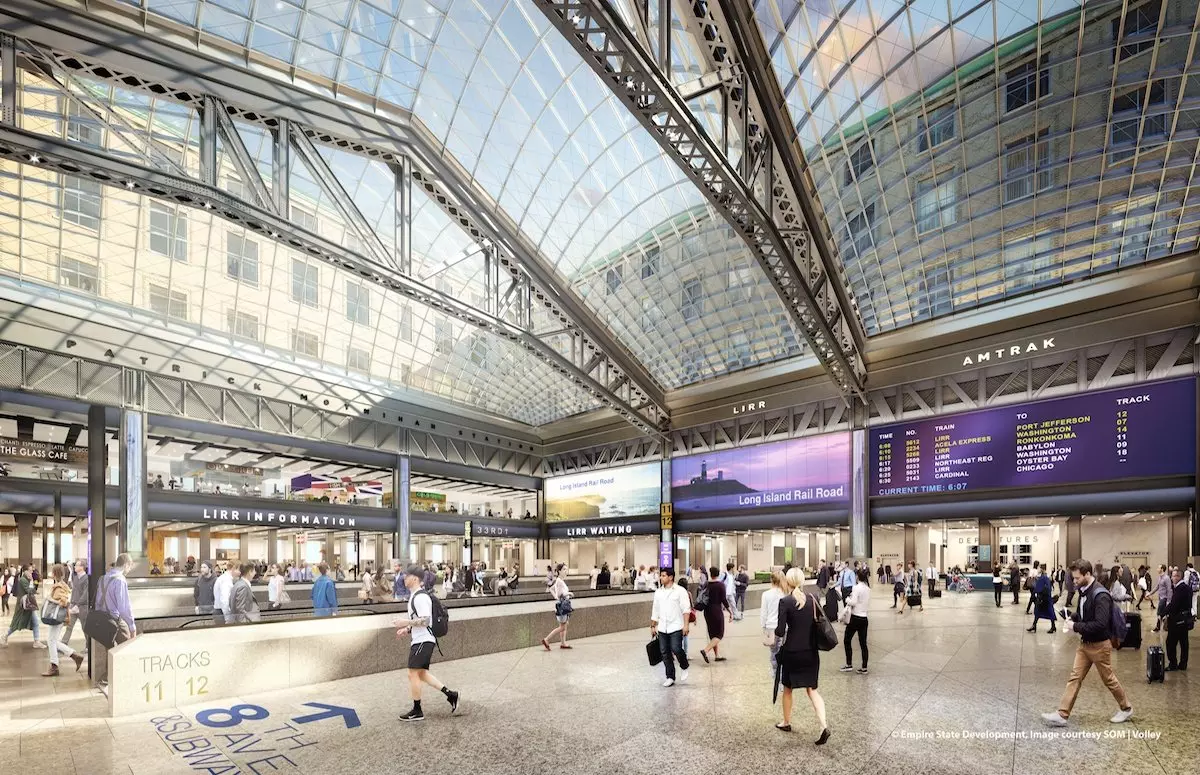 Moynihan Train Hall, Empire State Development Corporation, Amtrak, MTA, ANDREW CUOMO, EMPIRE STATION COMPLEX, JAMES A. FARLEY POST OFFICE, MOYNIHAN STATION, PENN STATION, Skidmore, Owings & Merrill, SOM & White Square, Madi,