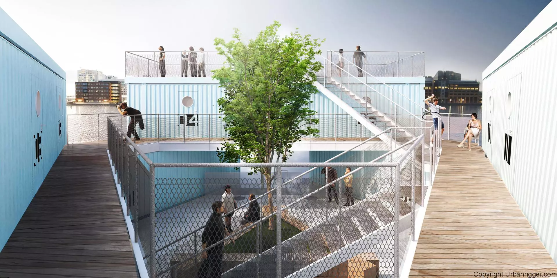 Bjarke Ingels، Urban Rigger، Kim Loudrup شپنگ کنٹینر فن تعمیر، طلباء کی سستی رہائش