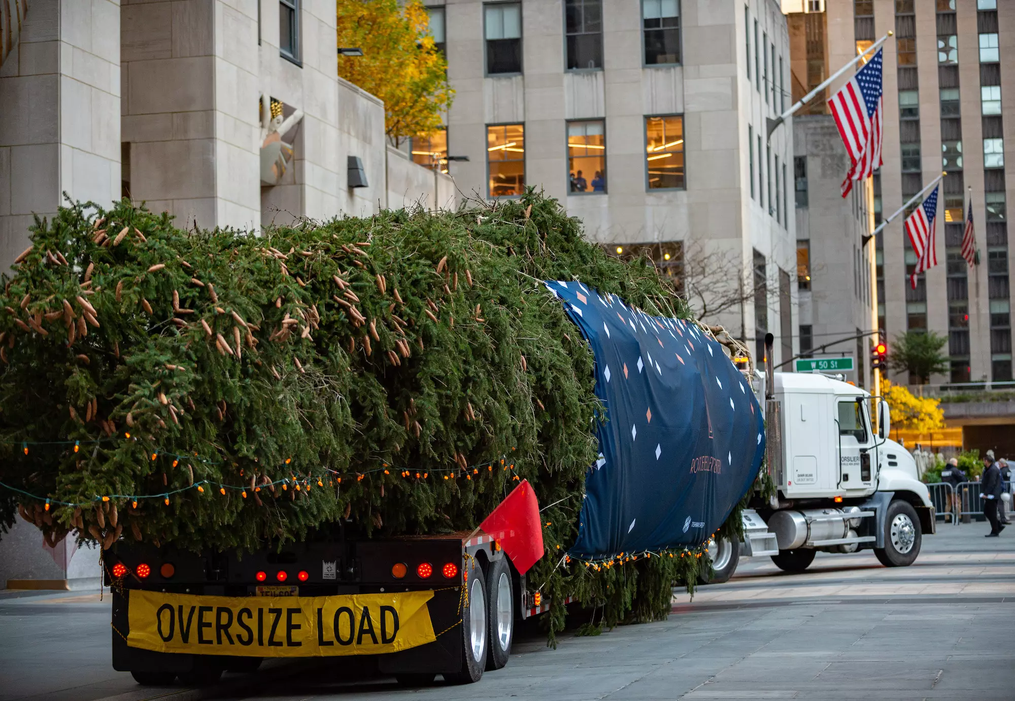 وصلت شجرة عيد الميلاد 2021 Rockefeller Center إلى مدينة نيويورك 2268_2