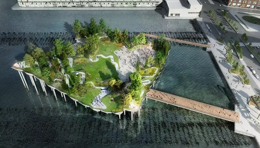 Barry Diller's Futuristic Offshore Park හි ඉදිකිරීම් අධිකරණය විසින් තාවකාලිකව නවතා දමයි 23039_1
