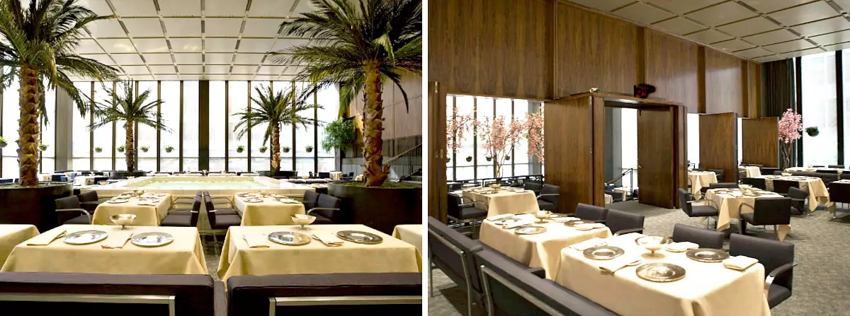 „Four Seasons“ restoranas, „Philip Johnson“, „Seagram Building“.