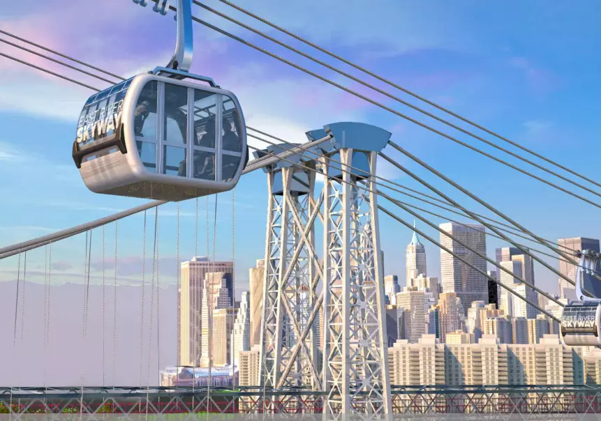 East River skyway, gondolas, nyc gondolas, roosevelt, dan levy, city realty, nyc gondolas, east osimiri skyway dan levy