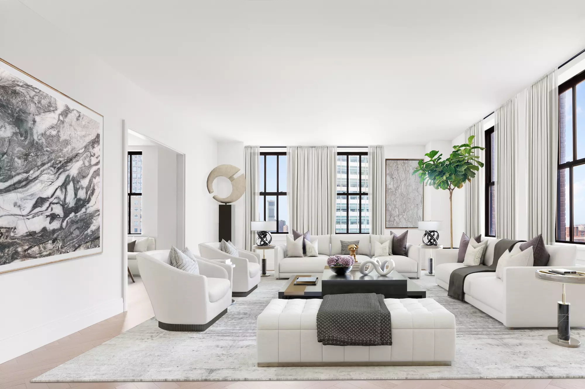 Iarrann an condo Tribeca ceithre sheomra leapa seo sa chéad spéirscraper Art Deco ar domhan $8.8M 2402_1