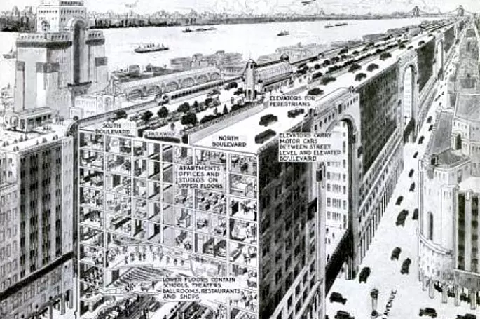 V roku 1927 má NYC takmer 16-míľovú diaľnicu pozdĺž striech budov 24422_1