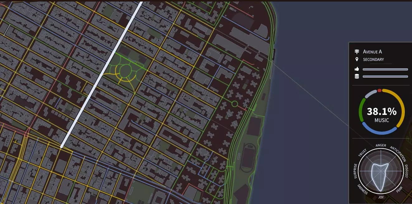 разговорна мапа, мапи, мапа со звук на Њујорк, мапа на бучава во Њујорк, визуелизација на податоци, звуци на градот Њујорк, добар град