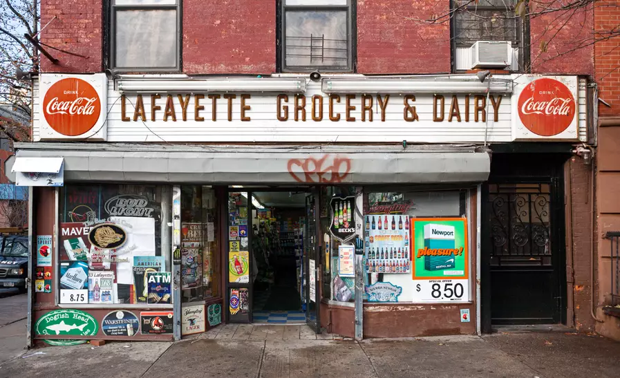 Lafayette Grocery & Diary, Privilege Signs, James and Karla Murray, غائب ٿيل اسٽور فرنٽ, NYC mom and pops