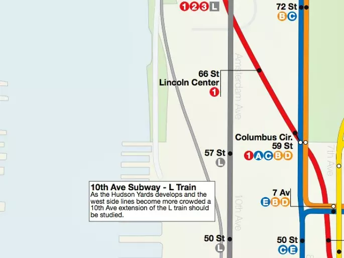 budúca linka metra NYC - 10th Avenue