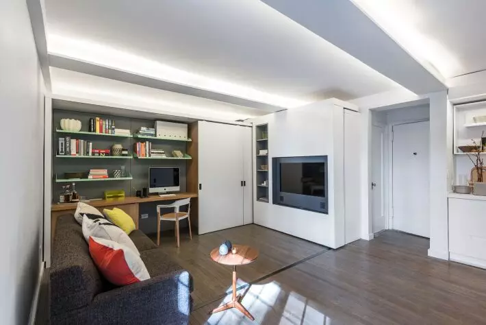 Квартира 5:1, MKCA, Michael Chen Architects, крошечные квартиры, микрожилье в Нью-Йорке