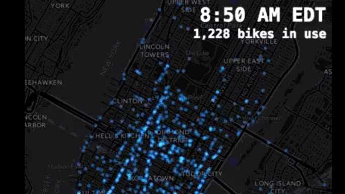 Քարտեզագրում 22 միլիոն Citi հեծանիվներով զբոսանքներ ամբողջ Նյու Յորքում 25193_1