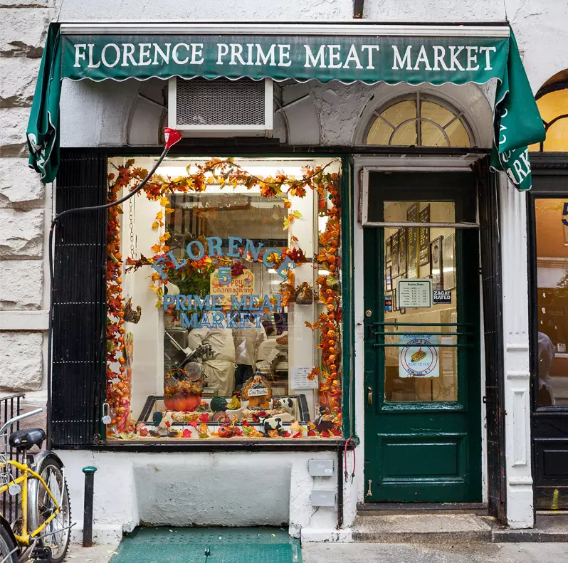FLORENCIA PRIME MEAT MARKET, nápis NYC