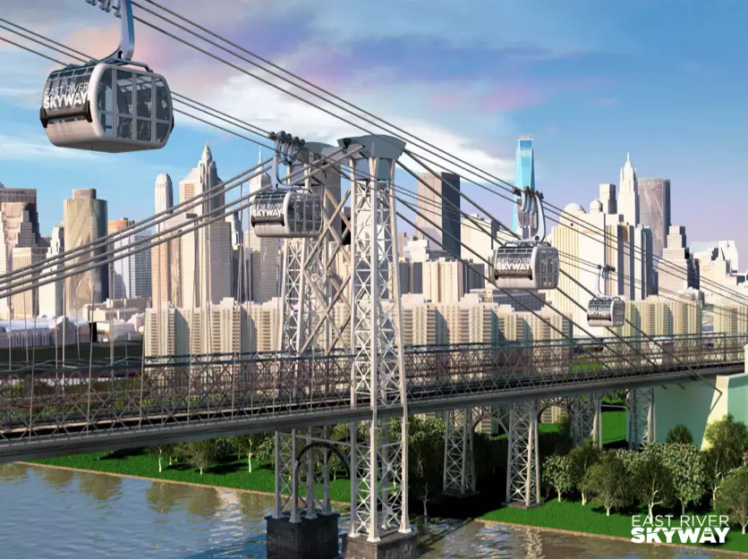 DAN LEVY, EAST RIVER SKYWAY, GONDOLE, GONDOLE DI NYC, ROOSEVELT ISLAND TRAMWAY