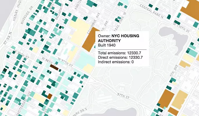 NYC温室効果ガス排出量、NYCマップ、ジルハブリー