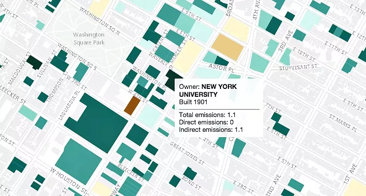 NYC温室効果ガス排出量、NYCマップ、ジルハブリー