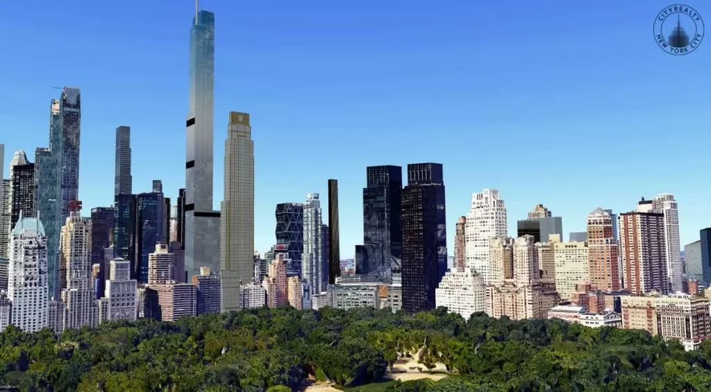 NYC supertalls, Manhattan skyscraper, Columbus Circle, New York kev tsim kho, kev loj hlob