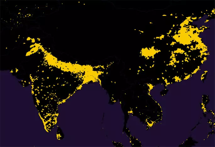 سكان العالم على الخريطة