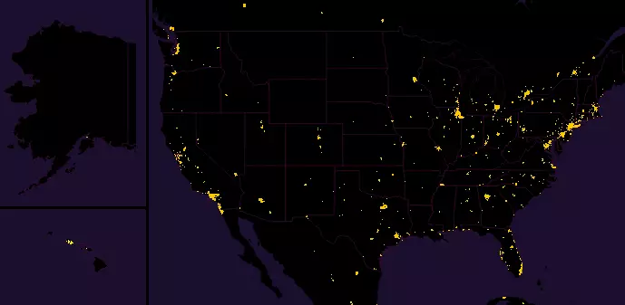 سكان الولايات المتحدة على الخريطة