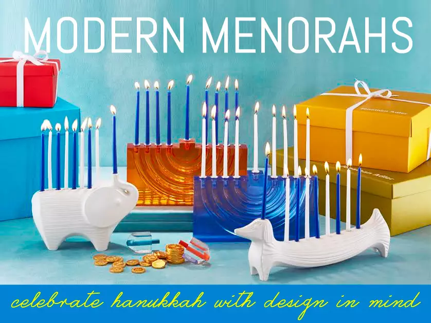 Moderne menora's: Hanukkah fiere mei ûntwerp yn gedachten 26035_1