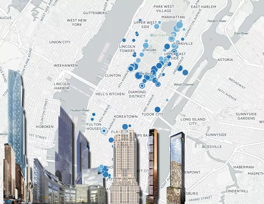 Nova York domina el país en vendes de més de 10 milions de dòlars, mireu-les totes al mapa interactiu de 6 metres quadrats 26101_1
