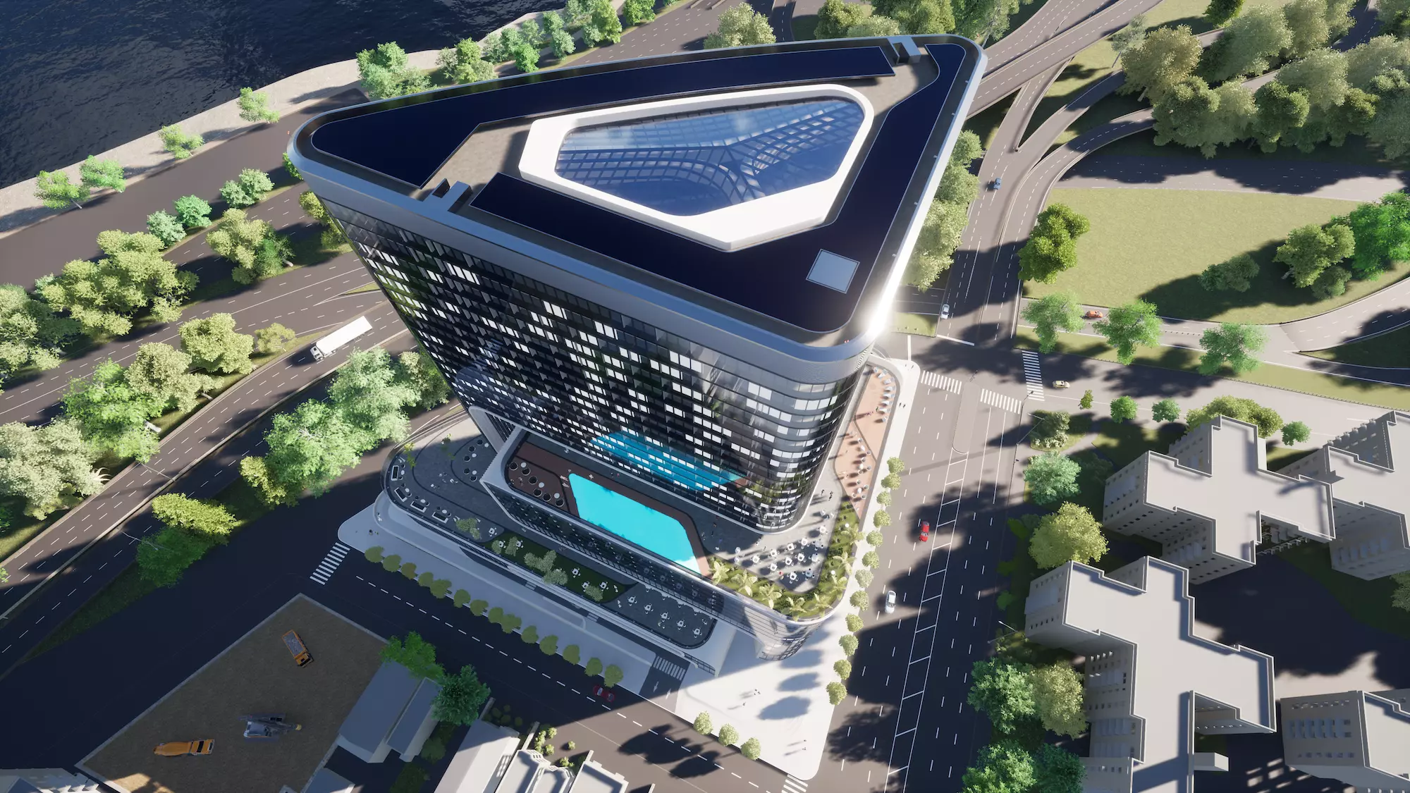 Zaha Hadid alum tərəfindən dizayn edilmiş futuristik otel/kondo qülləsi LaGuardia hava limanı yaxınlığında ucalacaq. 2619_1