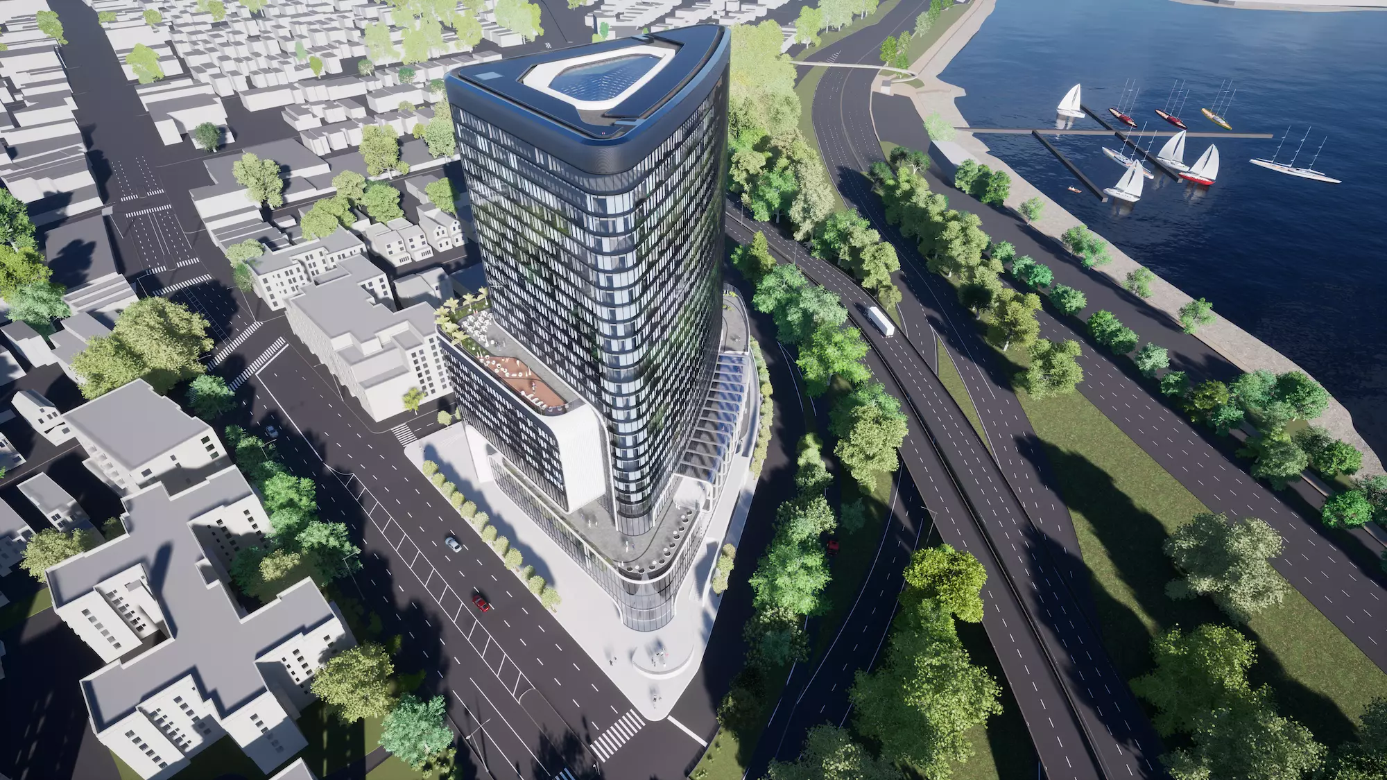 Tòa tháp căn hộ / khách sạn tương lai được thiết kế bởi một loại phèn Zaha Hadid sẽ mọc lên gần Sân bay LaGuardia 2619_2