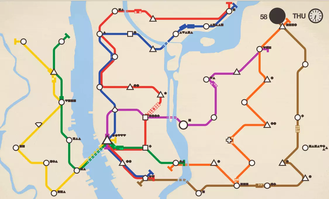 Ĉu vi pensas, ke vi povas desegni pli bonan metroan sistemon de NYC? Provu ĝin per Mini Metro 26216_1