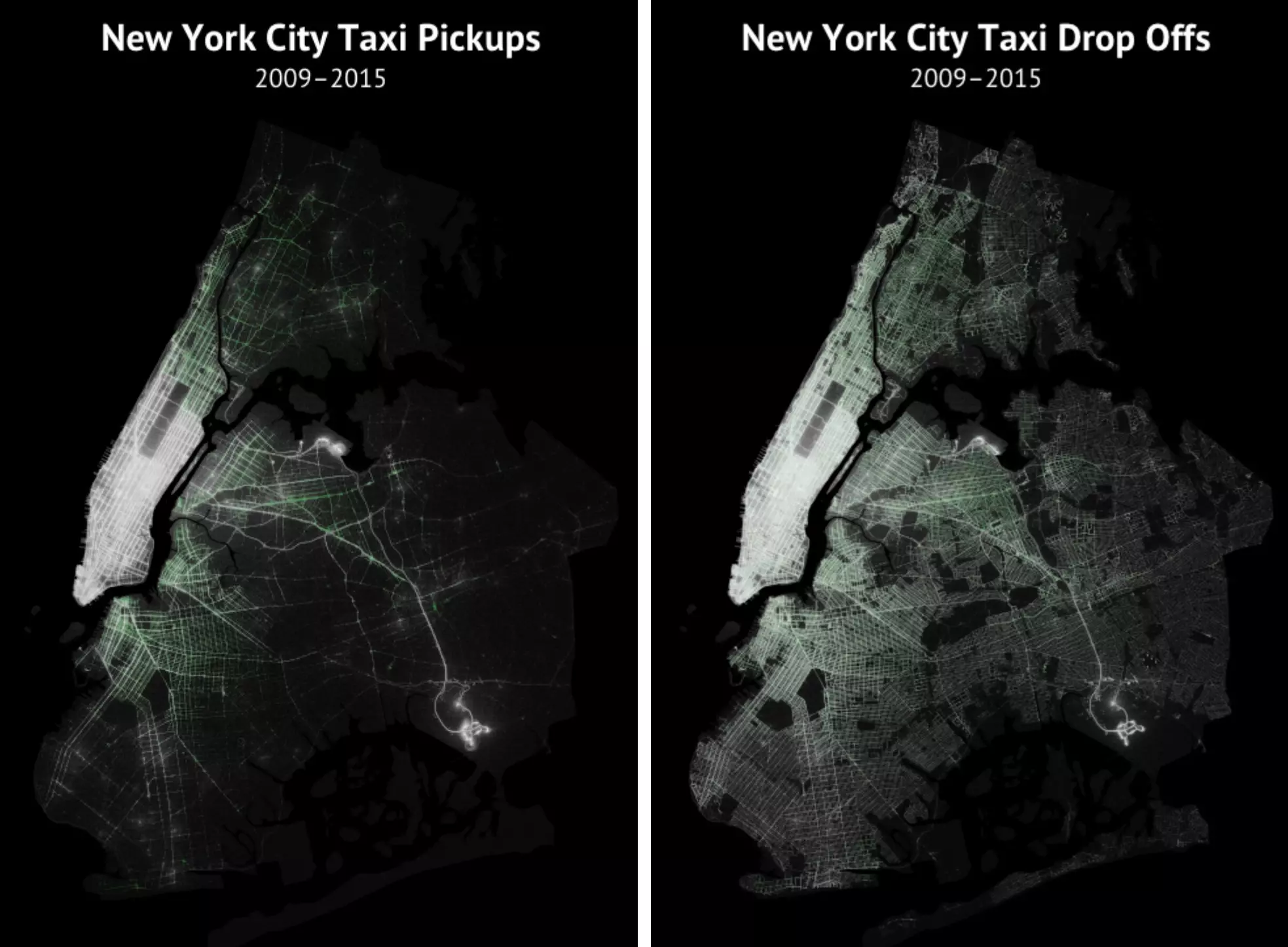 Mapeando todas as viagens de táxi de 1,1 bilhão de NYC desde 2009 26233_1