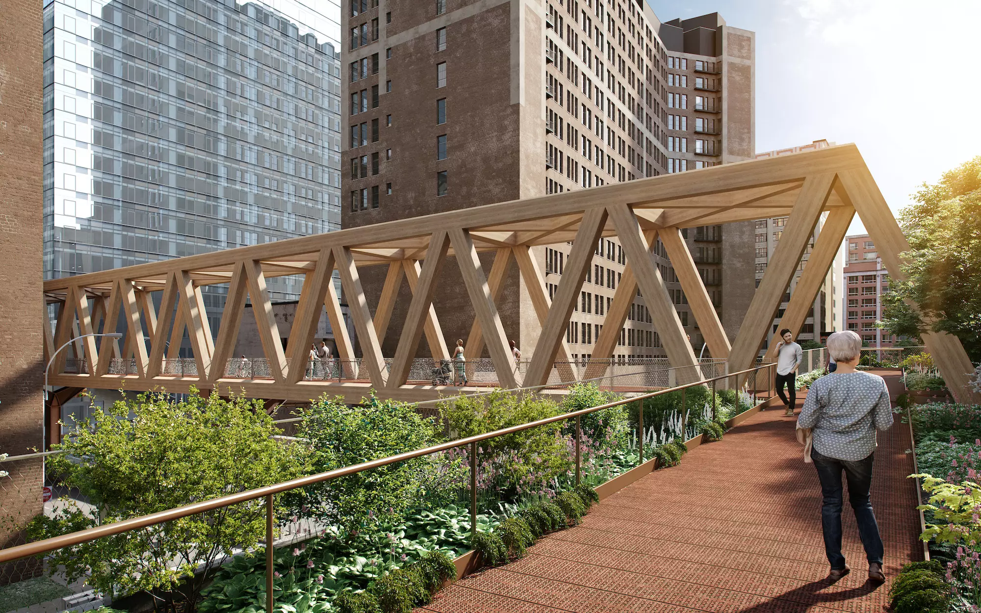 ראה את השביל המוגבה להולכי רגל שיחבר את ה-High Line לאולם הרכבת Moynihan 2647_4