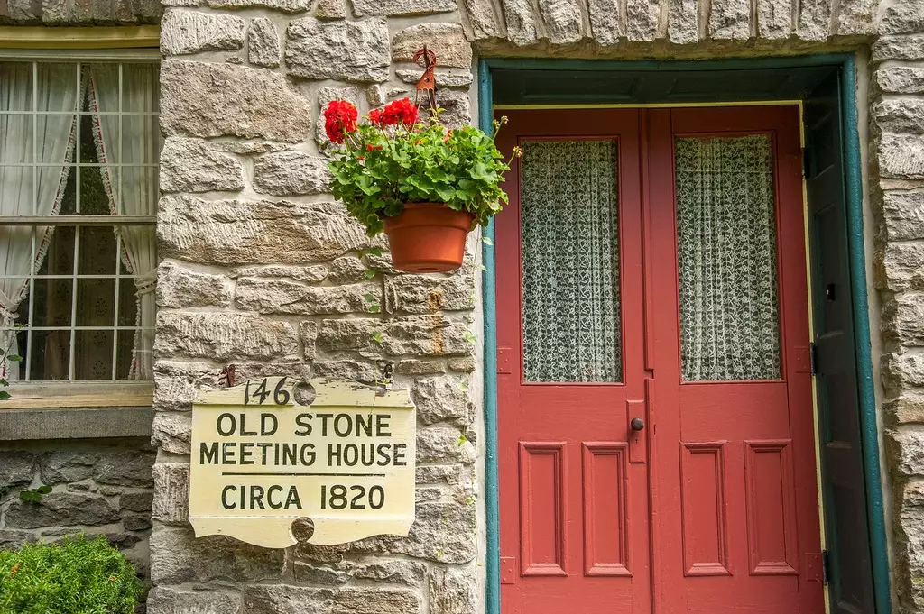 Old Stone Meeting House, Barneveld NUY, 146 Mappa Avenue, aukštesniosios valstijos akmeniniai namai,