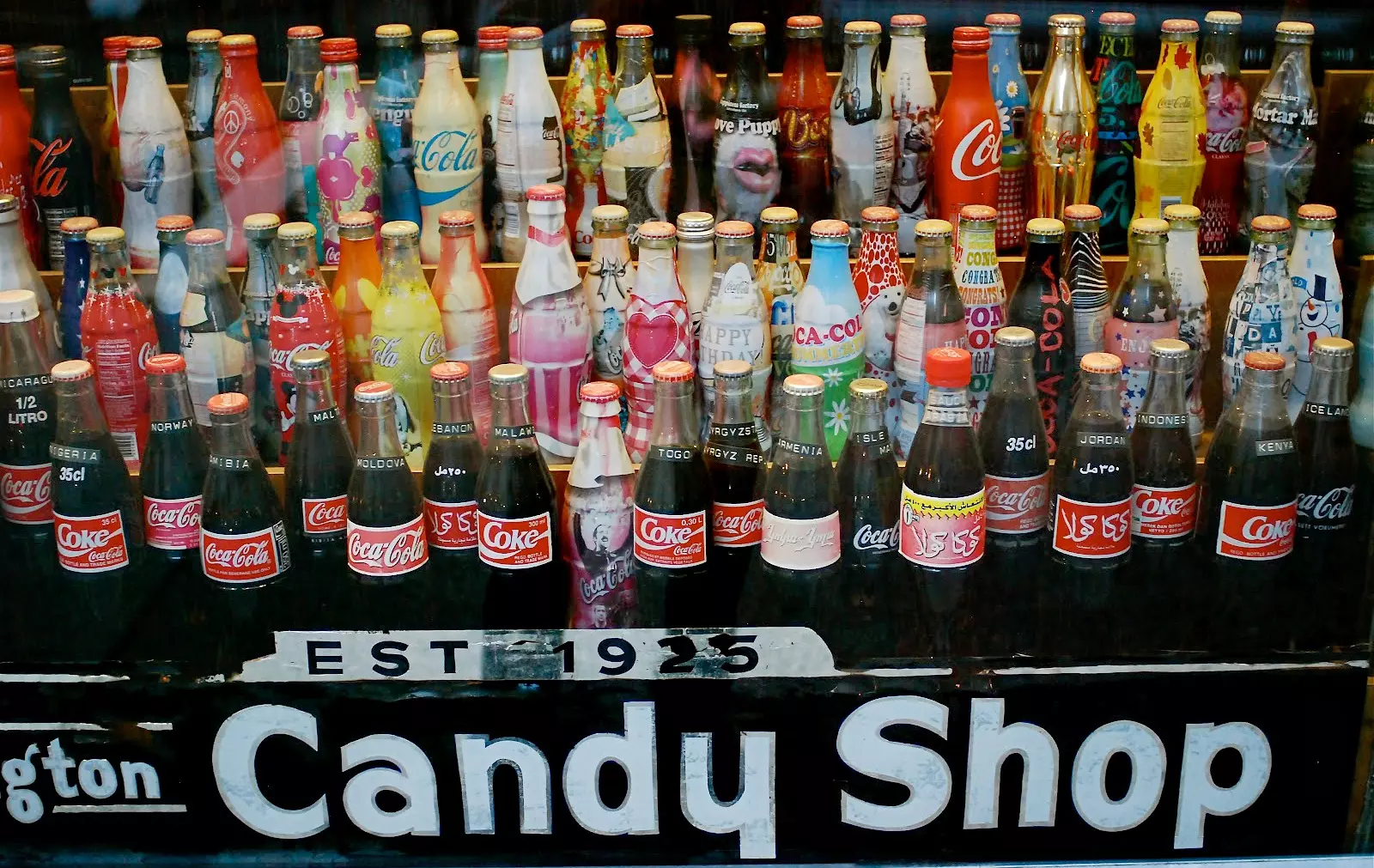 Lexington Candy Shop, Coca Cola-versameling, vintage coke-bottels, NYC-middagete