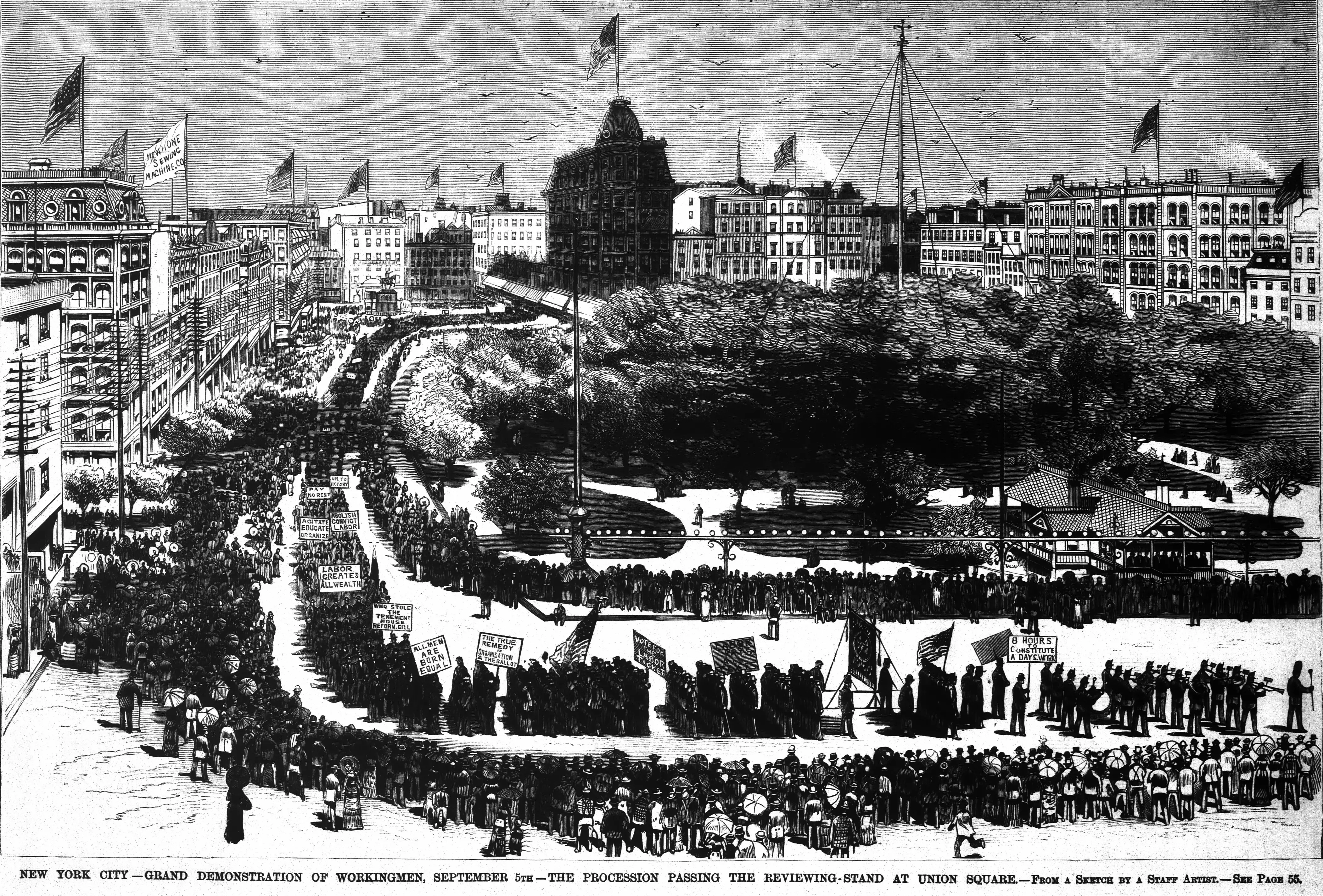 En 1882, el Día del Trabajo se originó con un desfile realizado en la ciudad de Nueva York. 2705_1