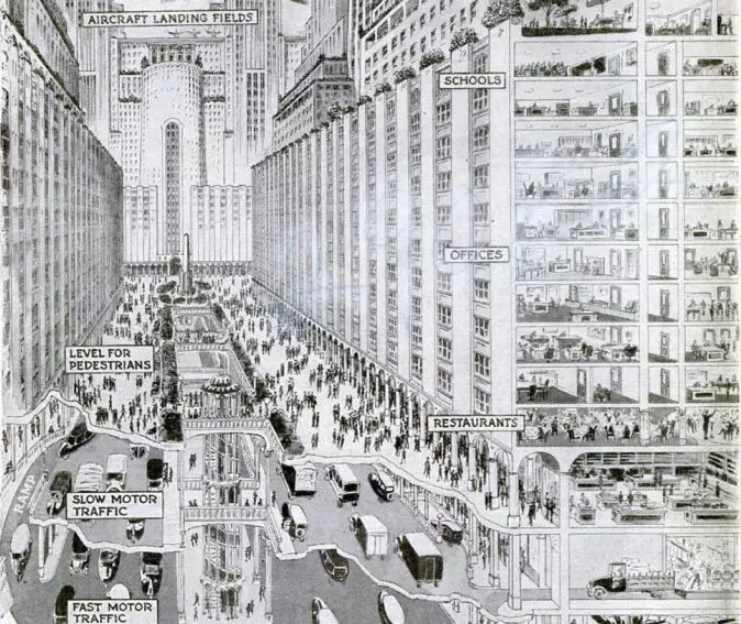1920s 'Popular Science' Illustration Stacks the Future American City Like a Layered Cake 27764_1