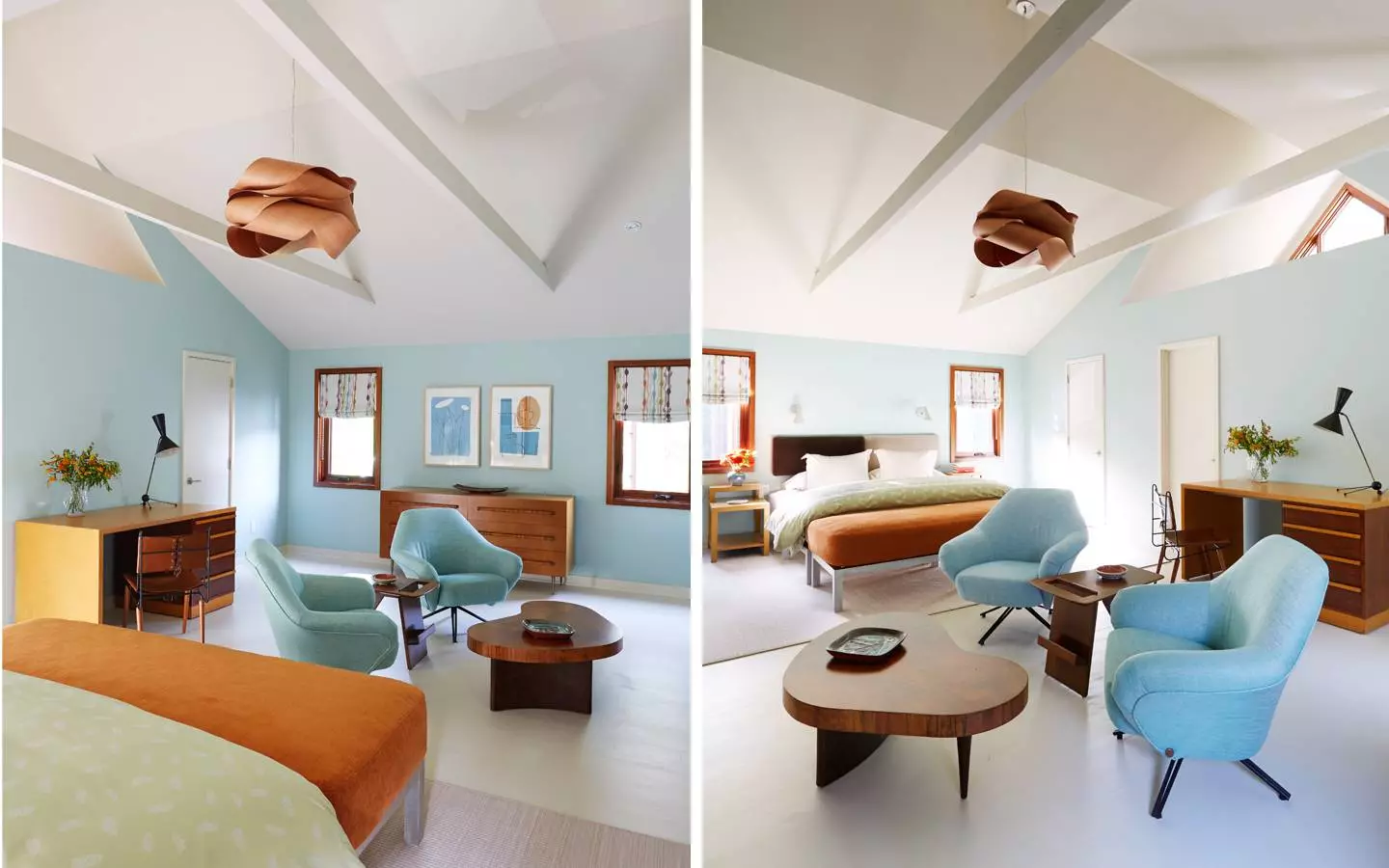 East Hampton Retreat, Amy Lau, Sandra Brauer, meubels uit de jaren 60, moderne kunst
