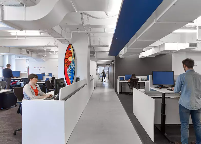 LinkedIn-kantore, binne-argitekte, Empire State Building, koel werkplekke
