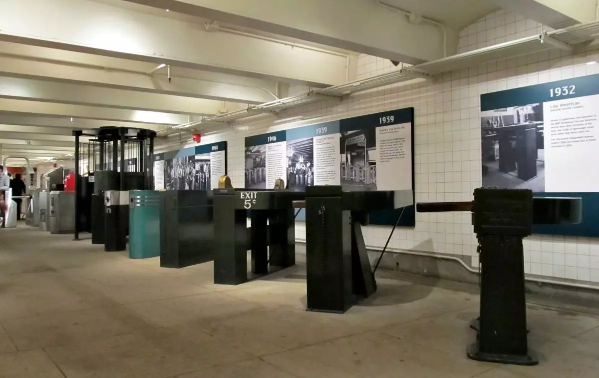 New York Transit Museum, นิทรรศการ turnstile, ประวัติรถไฟใต้ดิน NYC, พิพิธภัณฑ์ Brooklyn