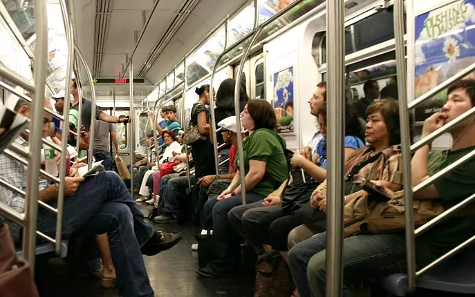 subway riders, NYC subway