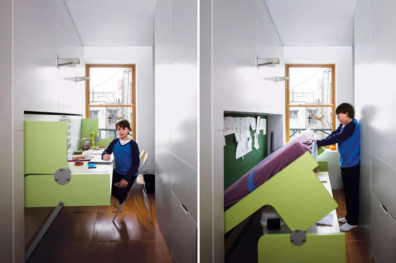 małe, przekształcające się mieszkanie na Brooklynie, Noroof Architects
