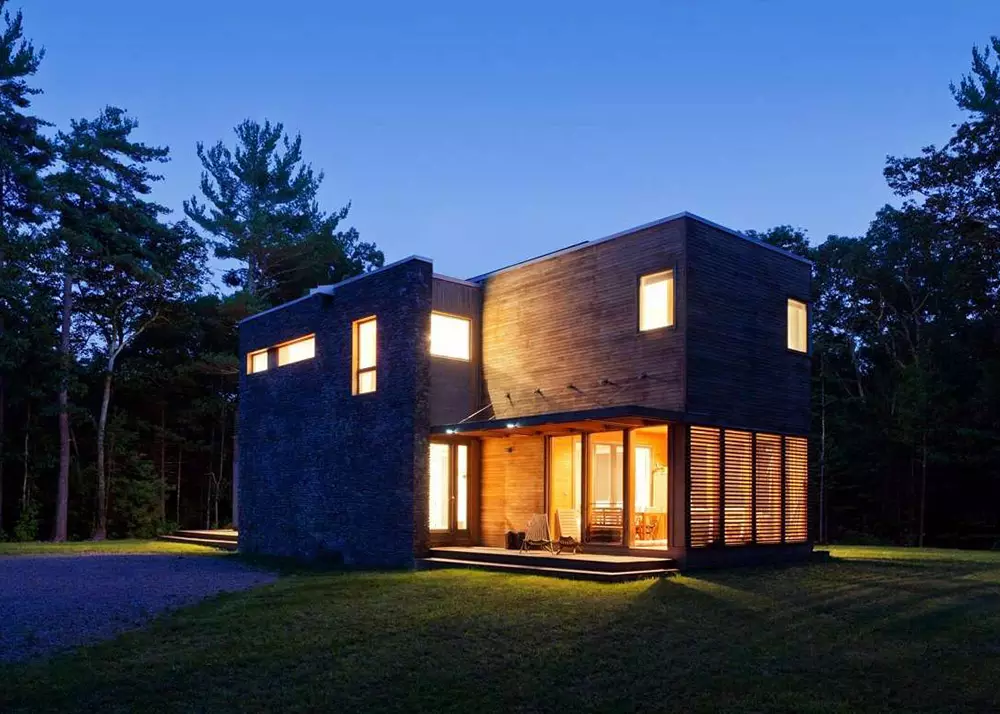 القرار: 4 العمارة والخشب والحجر ، منزل جاهز ، Catskills Suburban ، Catskills ، مدفأة حجرية ، وحدات ، Re4a