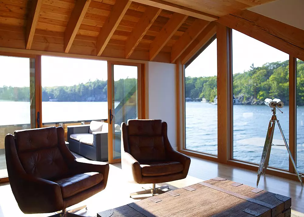 Altius Architecture, Moderne bådehus, Lake Joseph Boathouse, canadiske Muskoka Lake bådehuse, søliv,