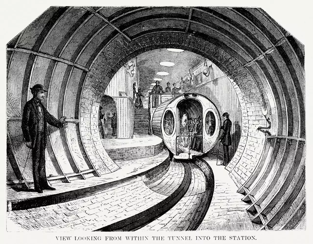كان أول مترو أنفاق في مدينة نيويورك عبارة عن أنبوب هوائي ينقل الركاب كتلة واحدة 3105_1