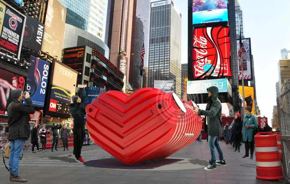 Stereotank, Heartbeat, Times Square, NYC publika arto
