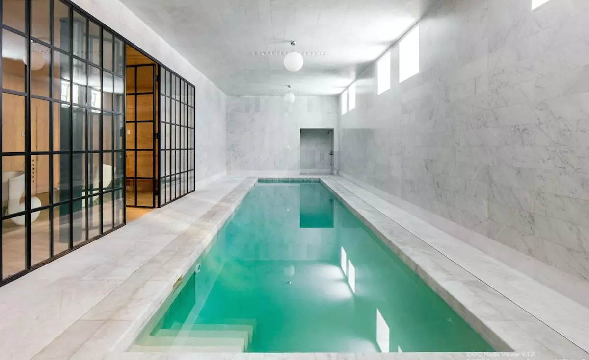 Коллистер-стрит, 60, Мраморный дом, дизайнер Стюарт Парр, крытый плавательный бассейн длиной 44 фута.