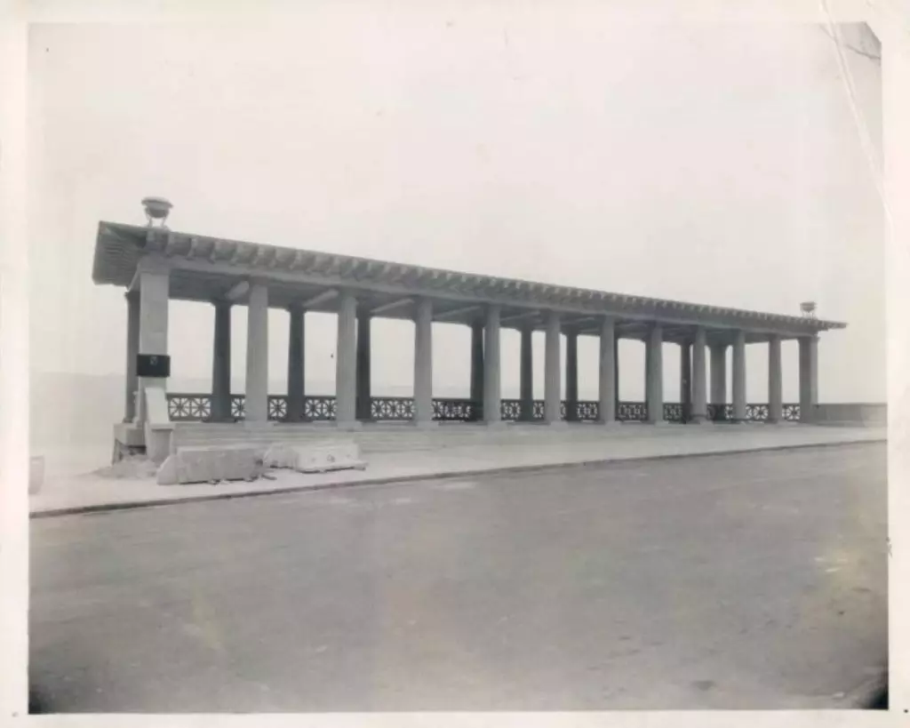 1927 bild des griechischen tempels henry hudson, griechischer tempel nyc, henry hudson parkway, inspirationspunkt nyc